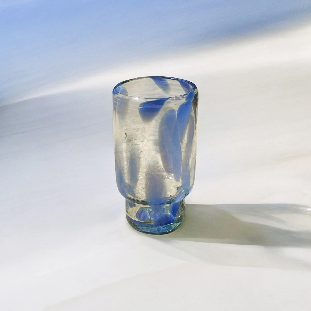S/4 Frida Tall Stackable Glass - Blue & Clear – Powered by People