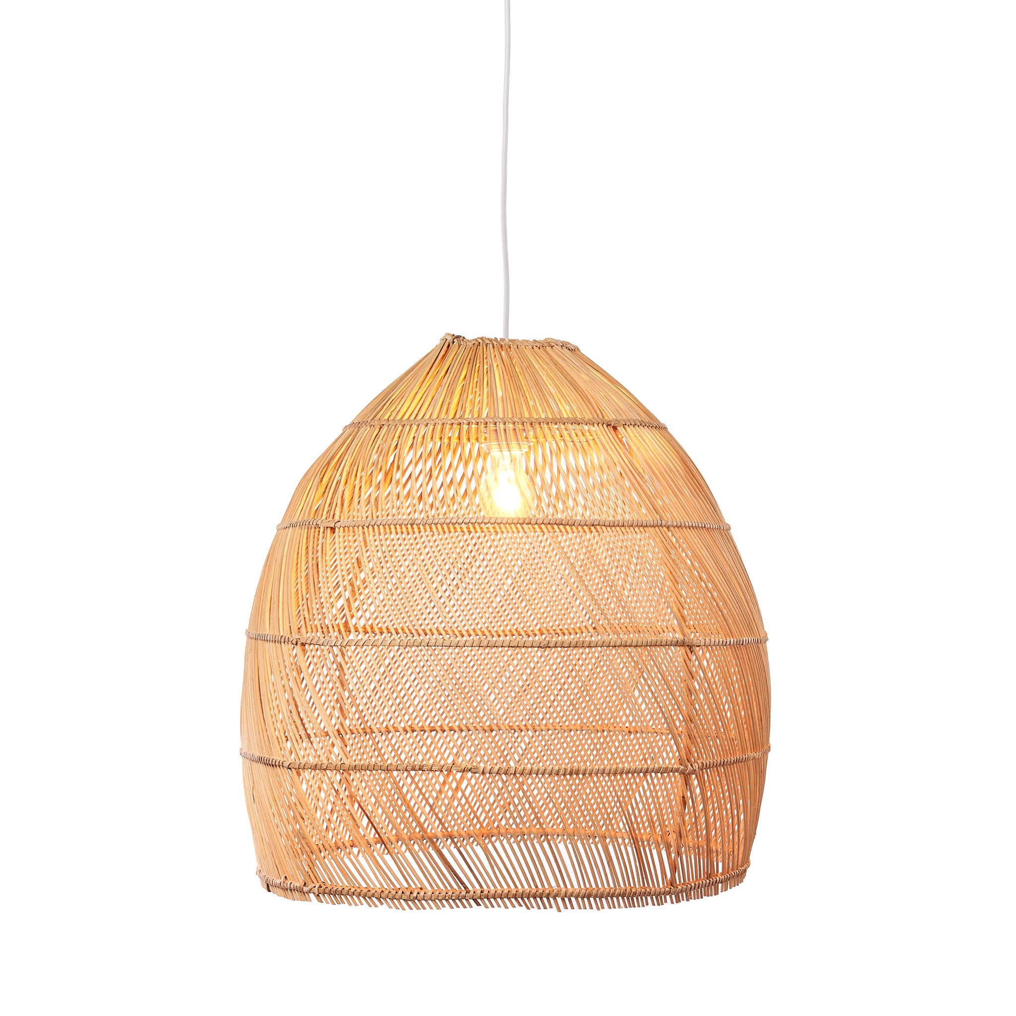 Bell Shaped Rattan Pendant Light – Powered by People