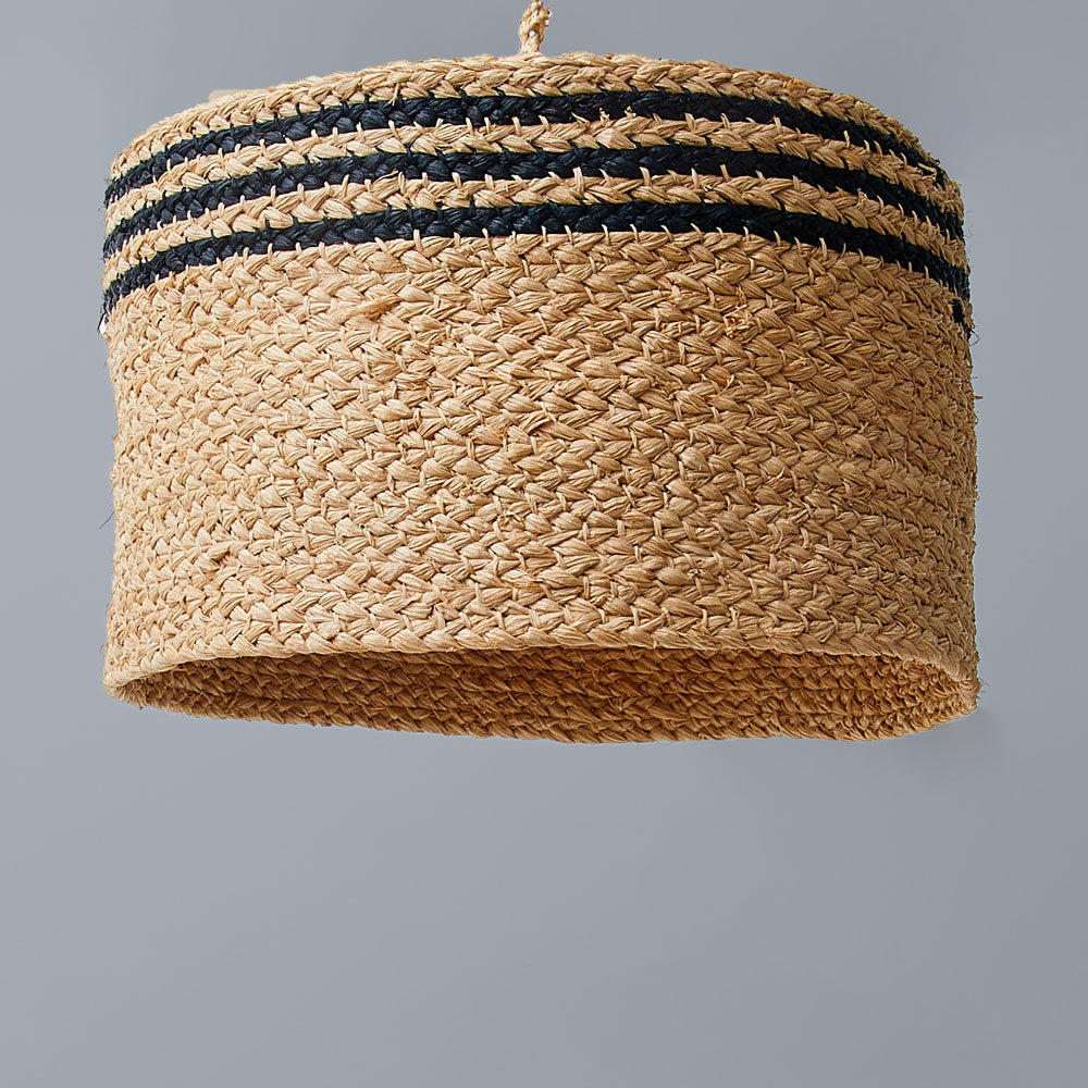 Striped Braided Raffia Lamp Shade – Powered by People